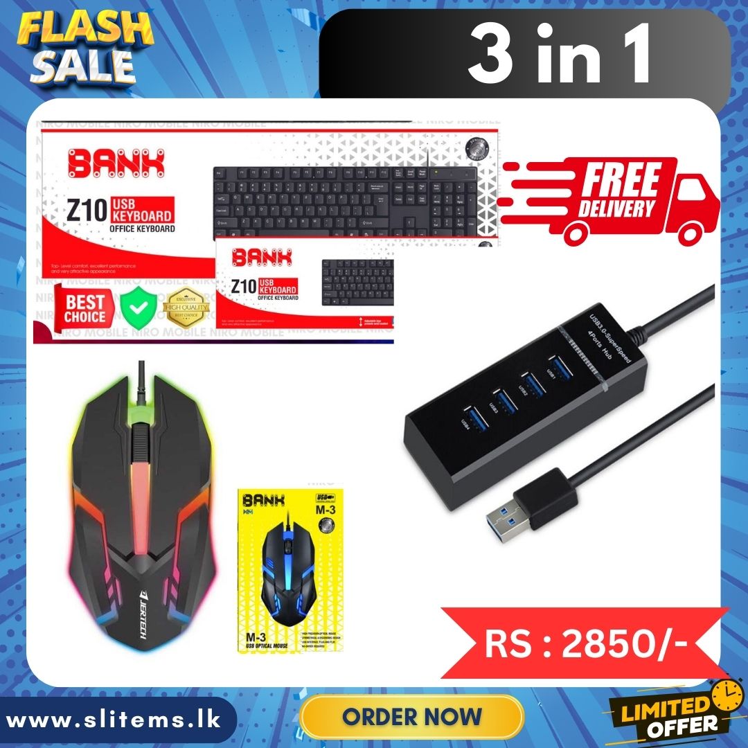 3 in 1 products ( Keyboard , Mouse ,USB Hub ) - slitems.lk